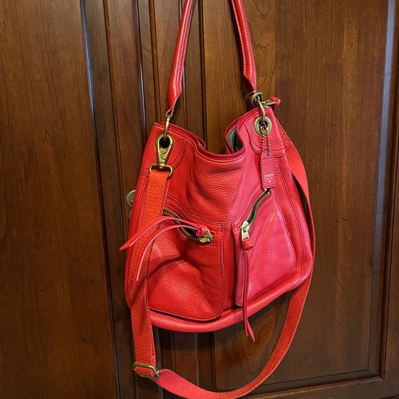 Fossil | Bags | Fossil Red Leather Shoulder Bag | Poshmark